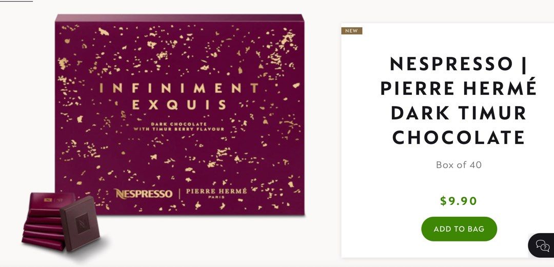 Nespresso Pierre Herme Dark Timur Chocolates Raspberry Cinnamon ...