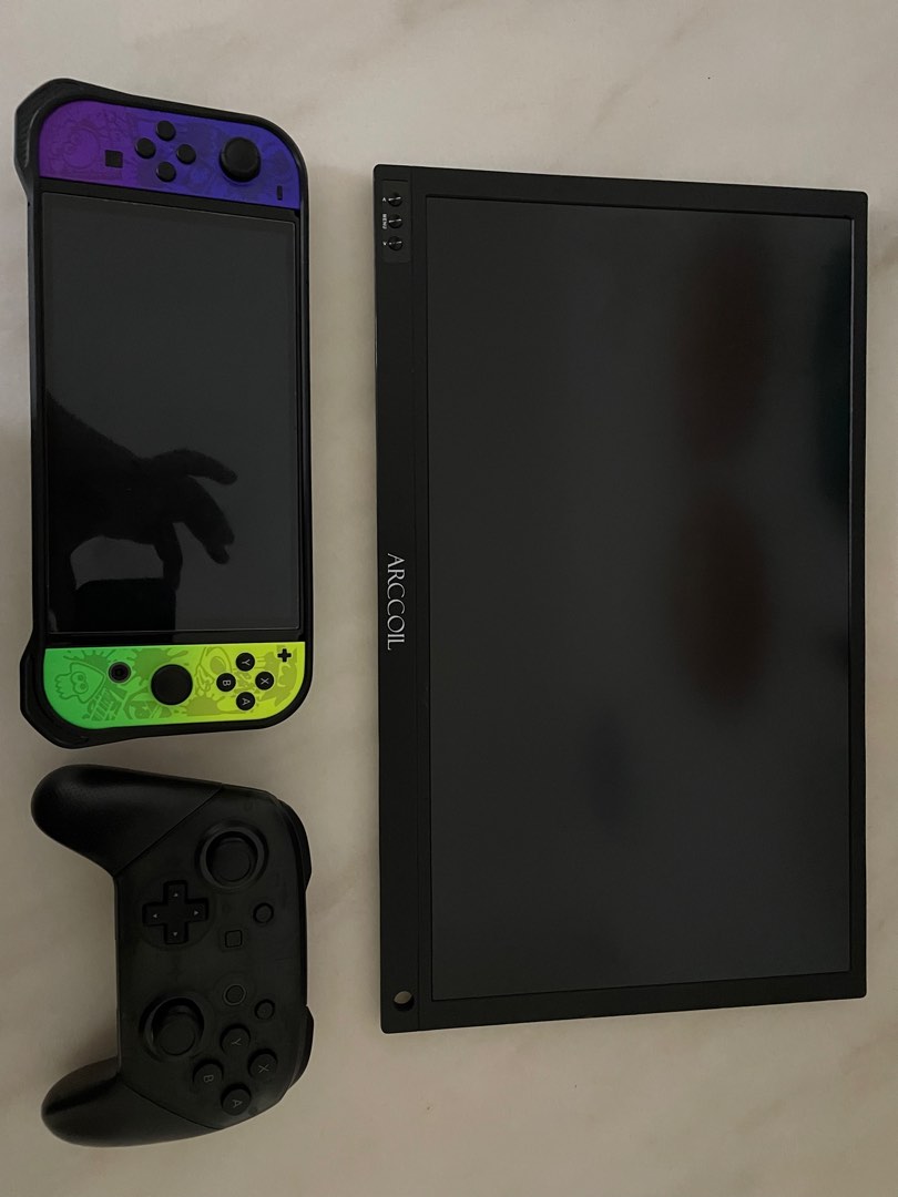 Nintendo Switch Oled Limited Edition(Splatoon)With Portable Monitor ...