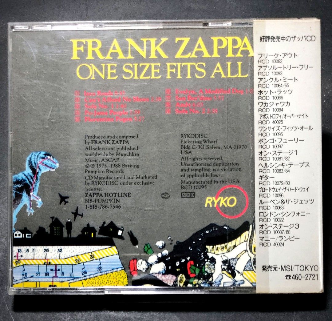 One Size Fits All - Frank Zappa & The Mother of Invention (CD, Silver rim, Japan/US RCD 10095 ...