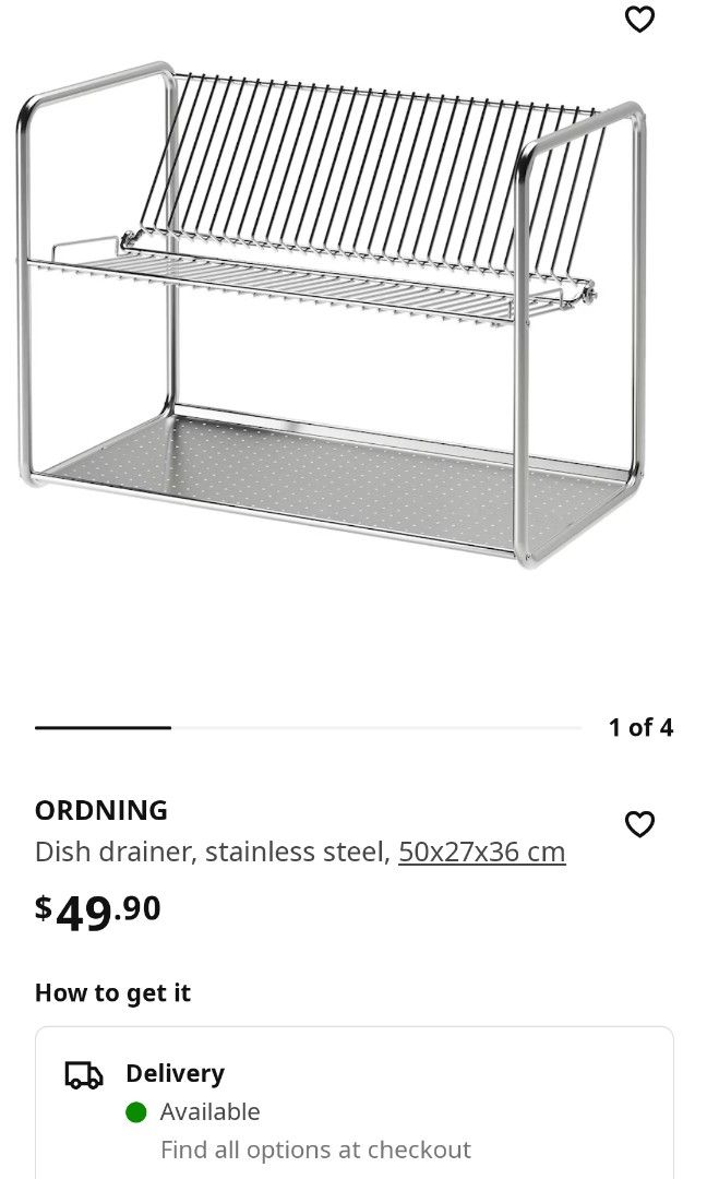 ORDNING Ikea dish rack drainer, Furniture & Home Living, Kitchenware ...