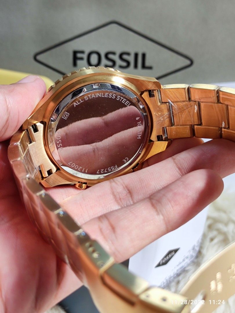 Original Fossil FS5727 Gold tone Stainless Steel Watch, Men's Fashion ...