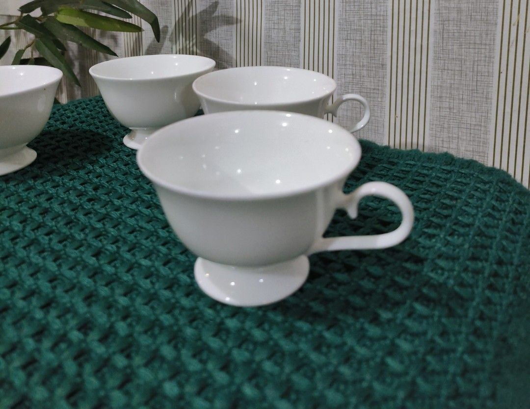 PLAIN WHITE TEACUPS 200 for 4, Furniture & Home Living, Kitchenware ...
