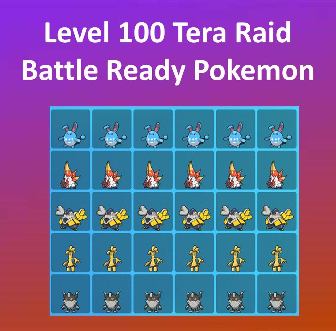 Pokemon Scarlet Violet Terra Raid Level 100 Battle Ready, Video Gaming ...