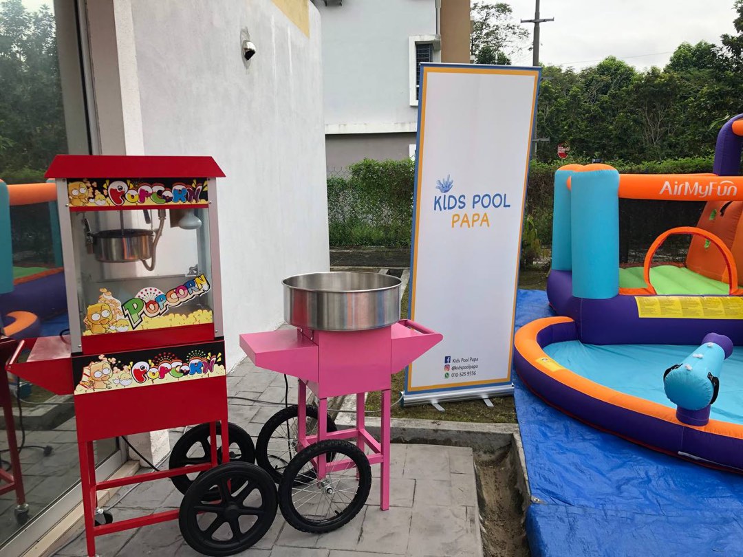 Popcorn Cart Cotton Candy Water Slide Birthday Party Kids Pool Murah KL ...
