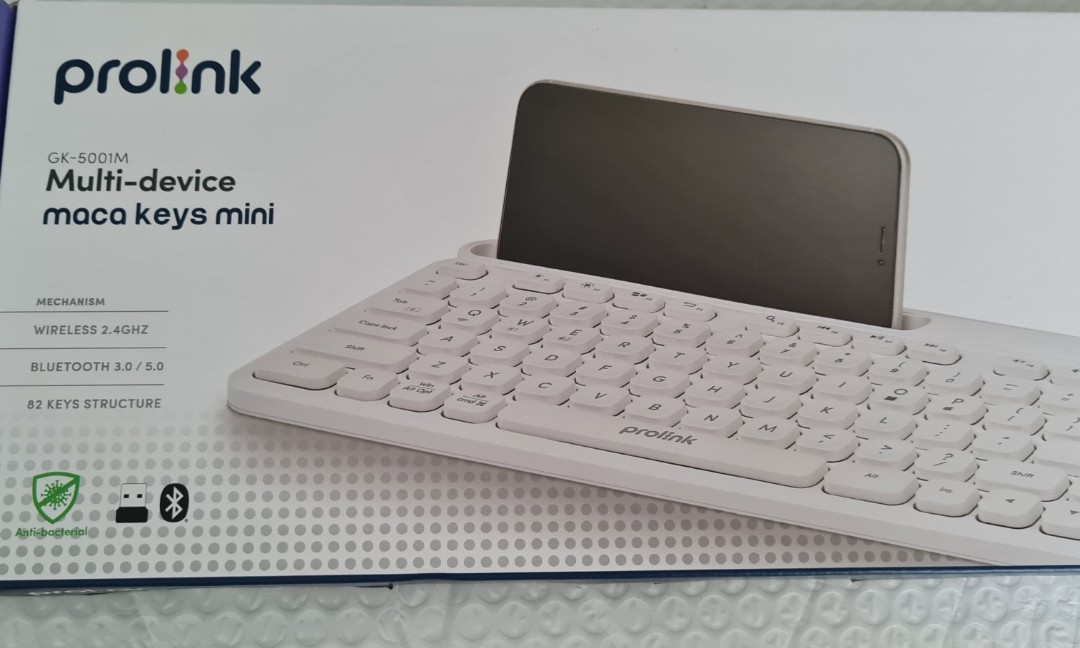 Prolink gk5001m multi device anti bacterial keyboard Bluetooth wireless ...