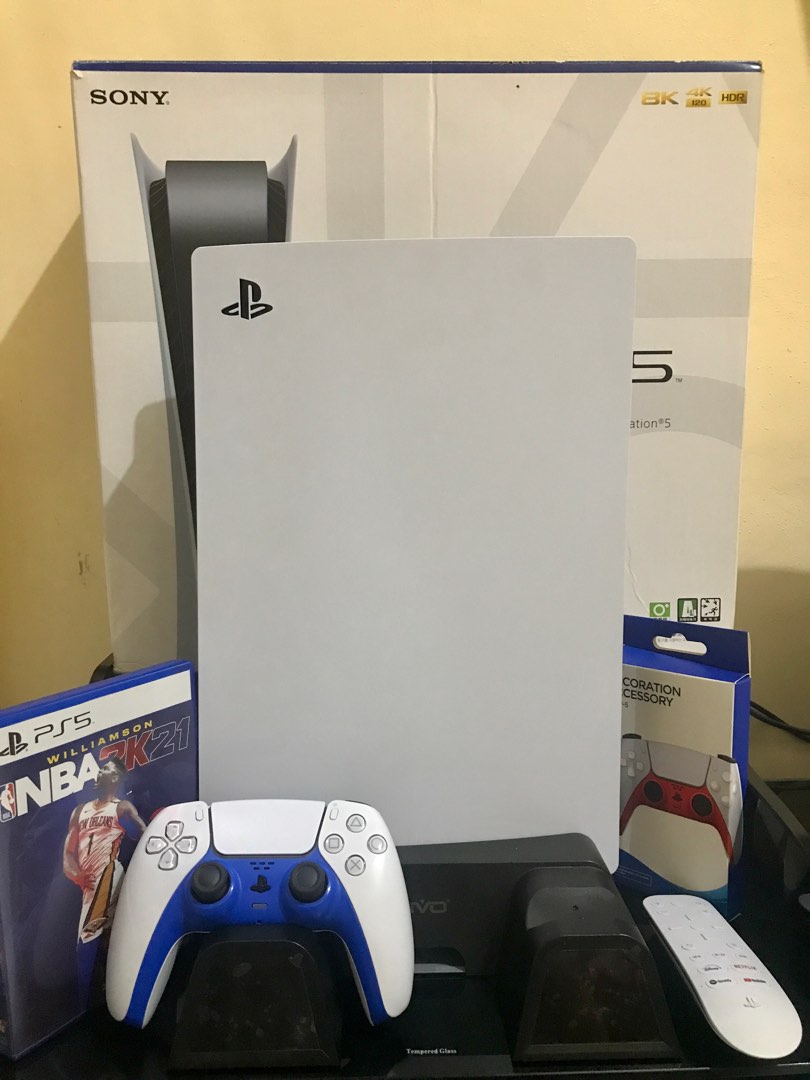 Ps5 disc edition with game and accessories, Video Gaming, Video Game ...