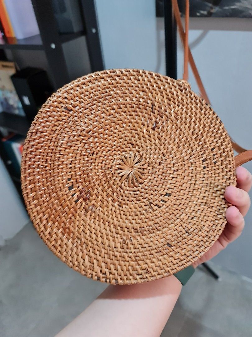 Rattan Round Bag, Women's Fashion, Bags & Wallets, Cross-body Bags on ...