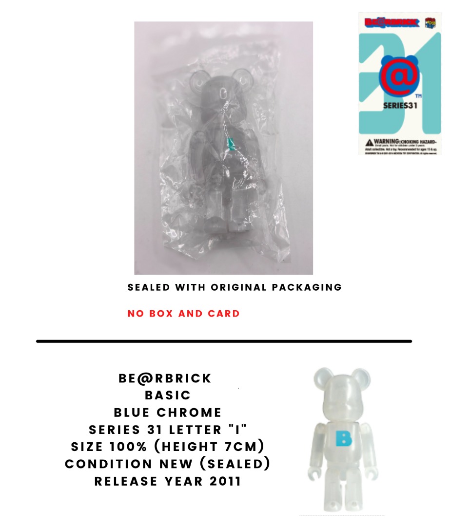 (Ready Stock) Bearbrick Be@rbrick BASIC Blue Chrome Series 31 Letter "I ...
