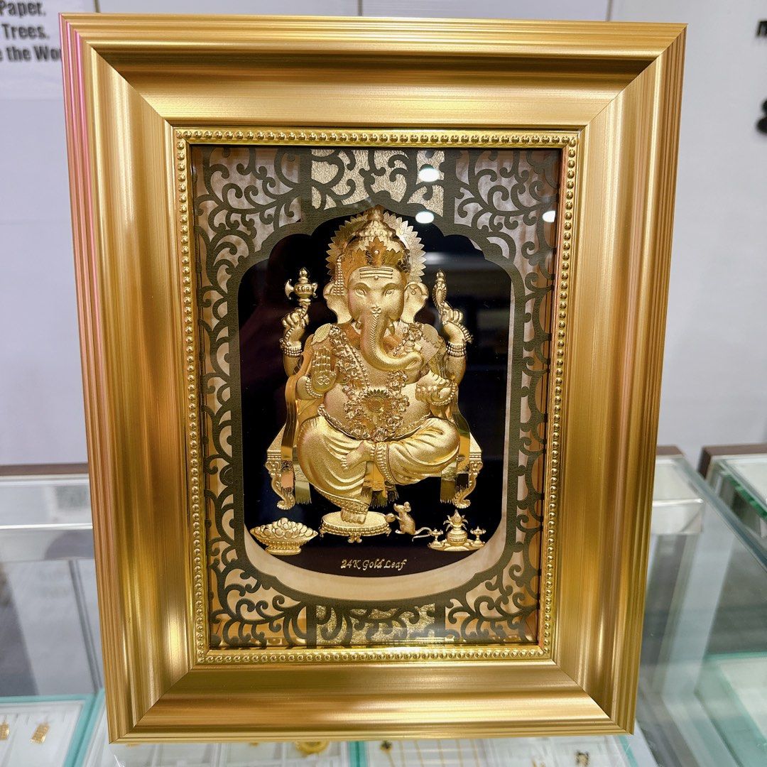REAL 24K GOLD FOIL GANESHA & LAKSHIMI FRAMES FOR DECORATION, Hobbies ...