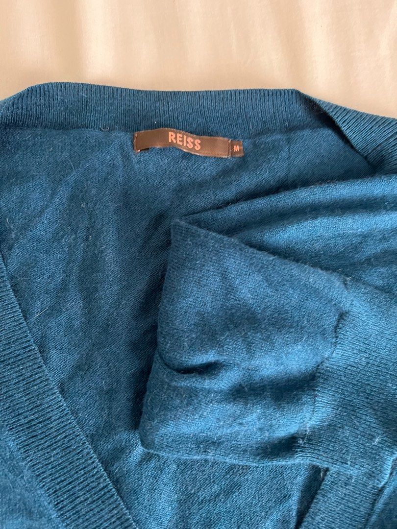 Reiss Long blue cardigan made of silk and angora, Women's Fashion, Tops ...