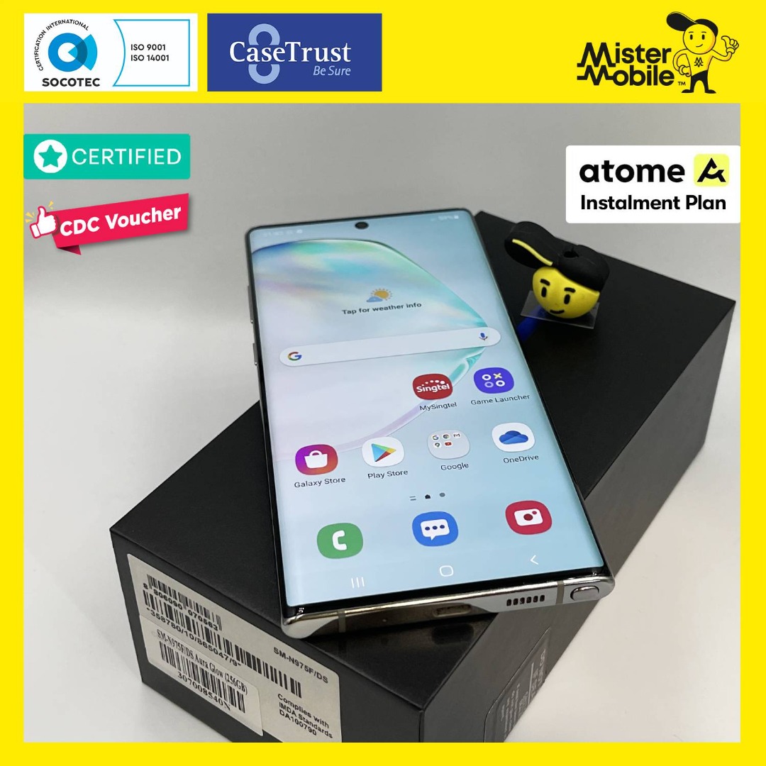 Samsung Galaxy Note 10+ Plus 256 256GB Aura Glow Local Used Set, Mobile Phones & Gadgets, Mobile ...