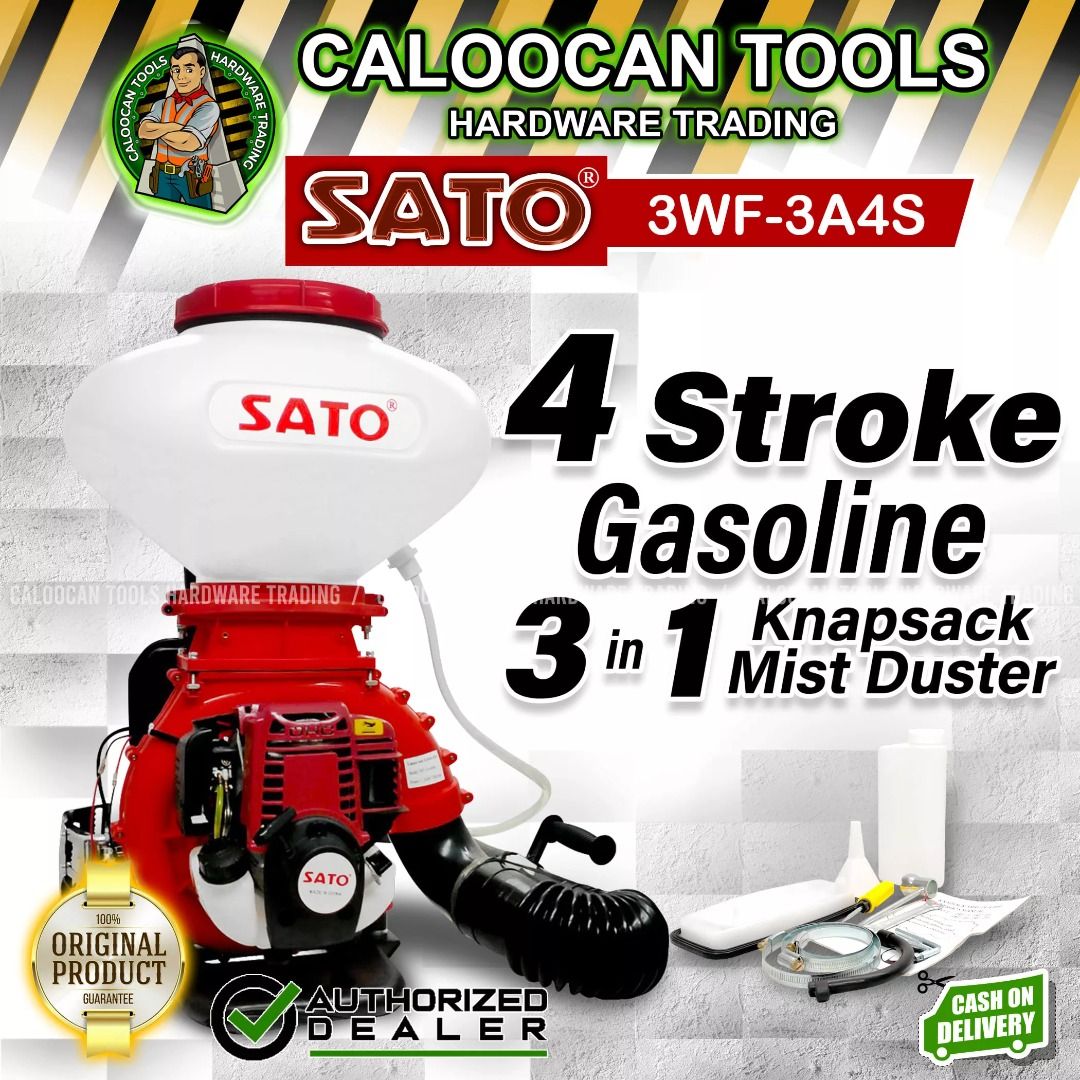 SATO 4-Stroke 3 IN 1 Gasoline Knapsack / Knapsack Mist Duster (3WF-3A4S), Commercial ...