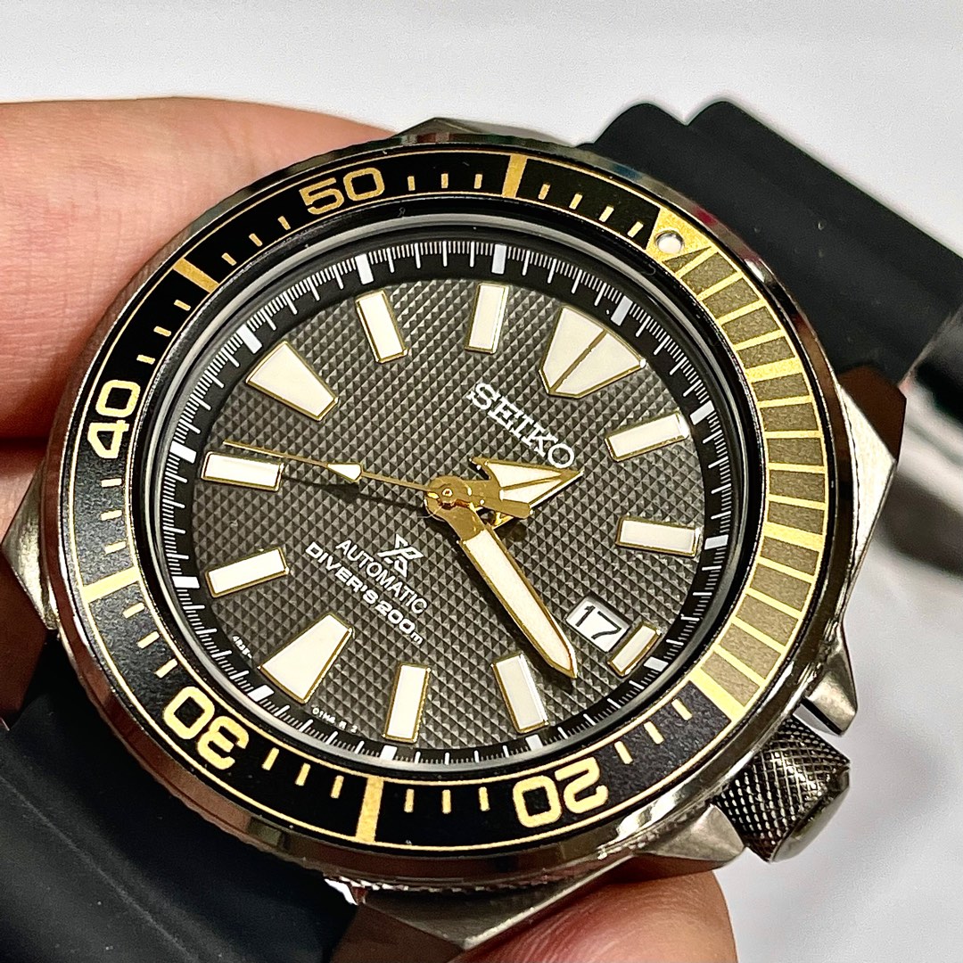 Seiko Samurai All Black Gold PVD SRPB55K1, Men's Fashion, Watches ...