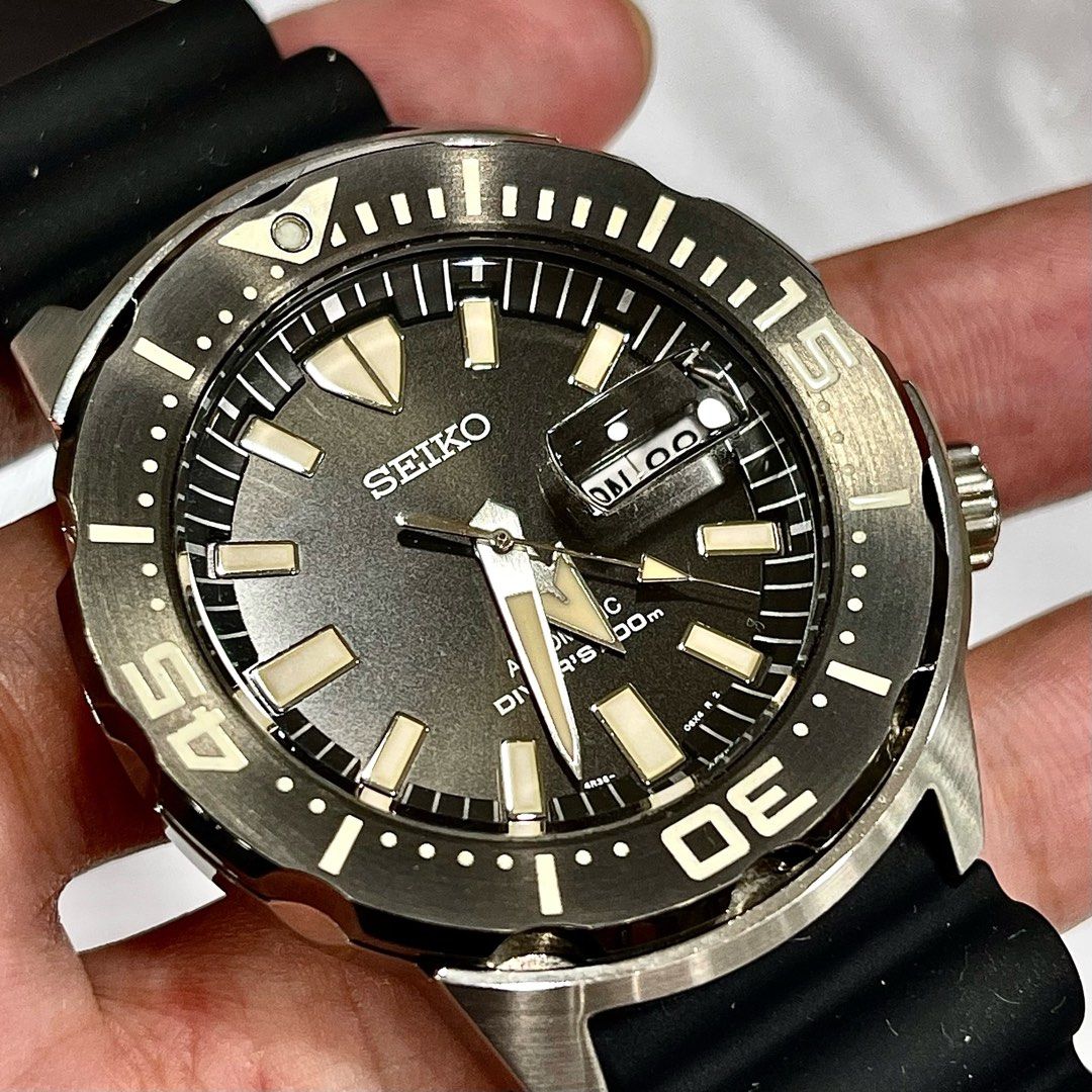 Seiko Monster Black on rubber strap SRPD27, Men's Fashion, Watches ...