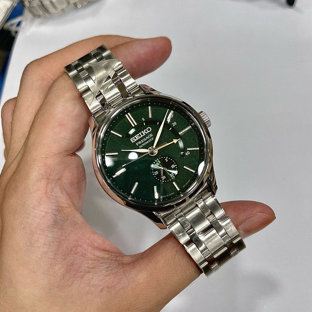 Seiko Zen Garden Green Presage with Power Reserve indicator SSA397, Men ...