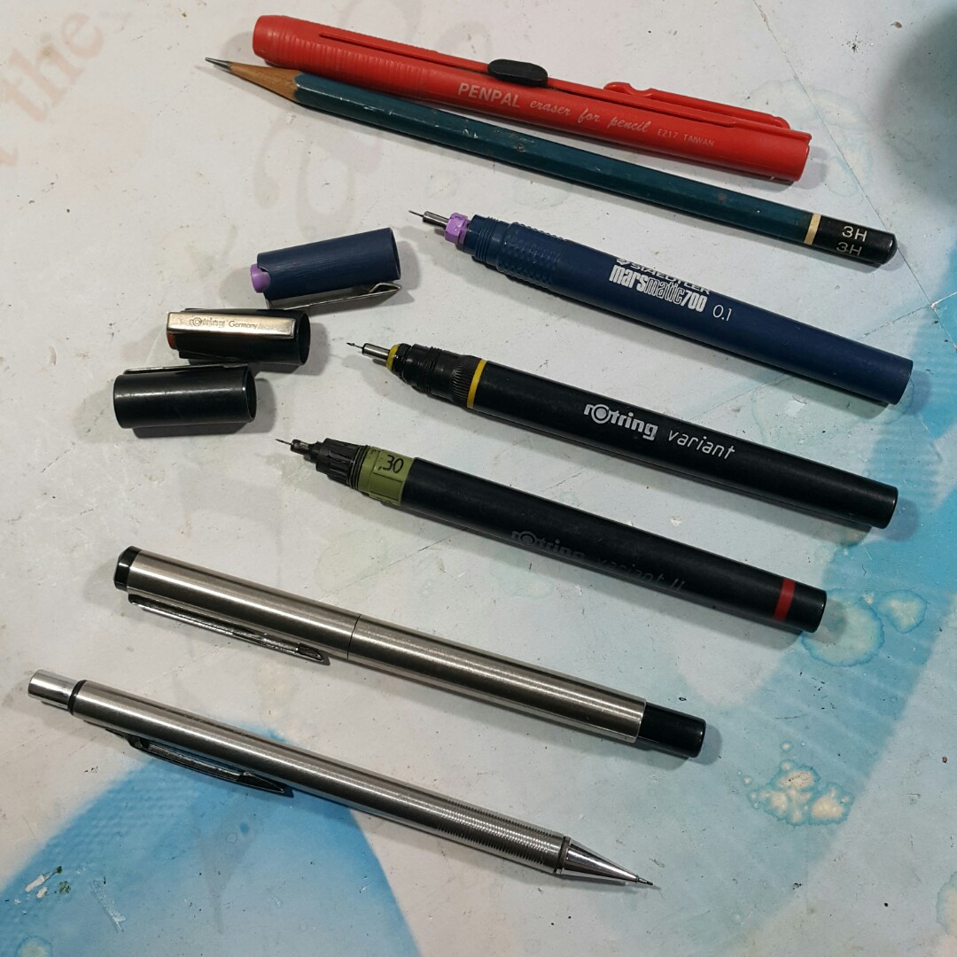 SET of Drawing Items Rotring Staedler Parker pls read, Hobbies & Toys ...