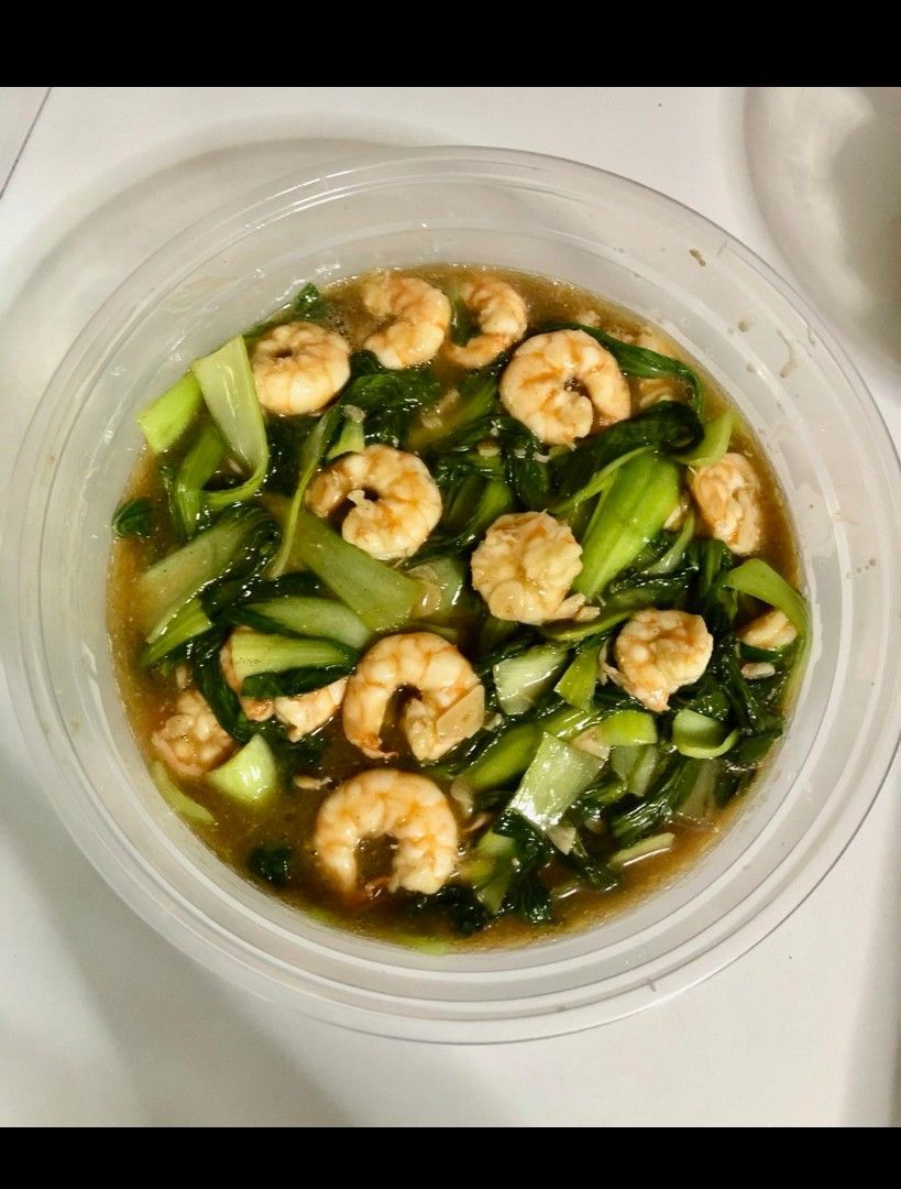 Shrimp with bok choy, Food & Drinks, Local Eats on Carousell