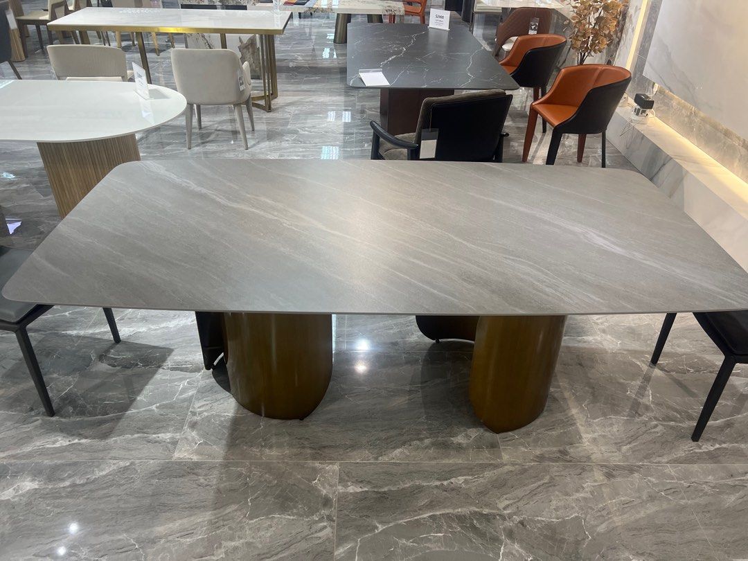 Sintered stone dining table 220cm, Furniture & Home Living, Furniture ...