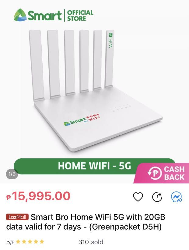 Smartbro home wifi 5g fast internet up to 300 mbps, TV & Home ...