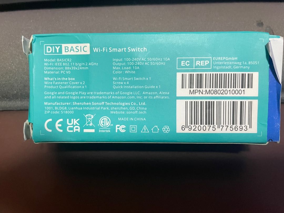 Sonoff DIY Basic Wifi Smart Switch, Computers & Tech, Office & Business Technology on Carousell