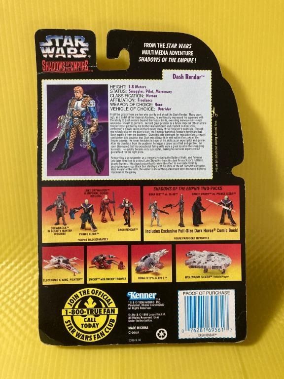 1996 Kenner Star Wars 3.75" Scale DASH RENDAR action figure, Hobbies ...