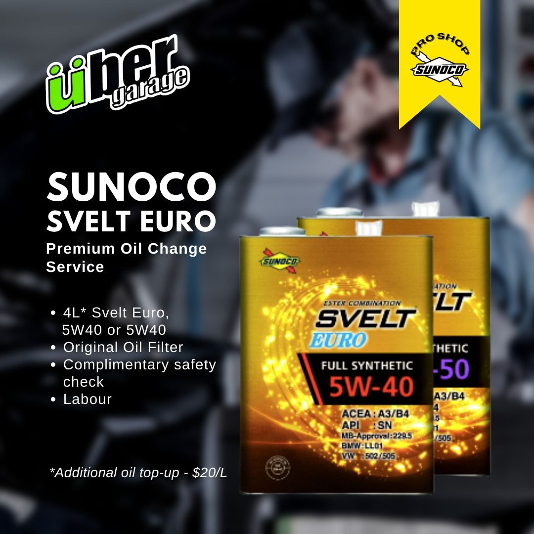 SUNOCO SVELT Euro Premium Engine Oil Change Service, Car Accessories ...