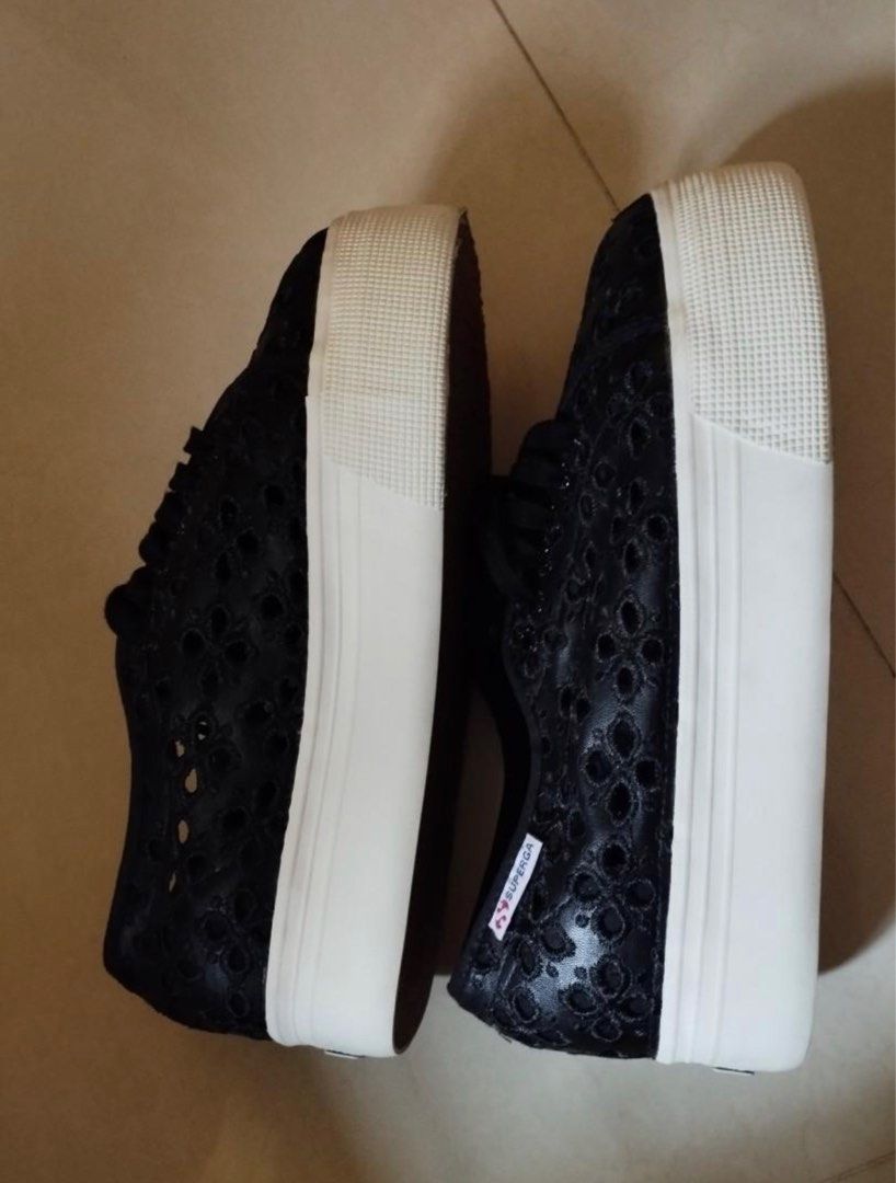 Superga Donna Perforated High Platform Eco Leather, Women's Fashion ...