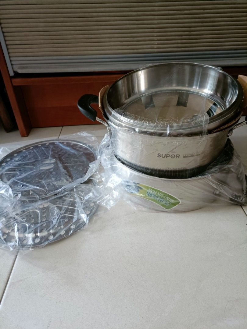 Supor 3 tier steamer with FREE PAN, Furniture & Home Living ...