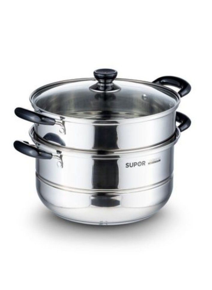 Supor 3 tier steamer with FREE PAN, Furniture & Home Living, Kitchenware & Tableware, Cookware ...