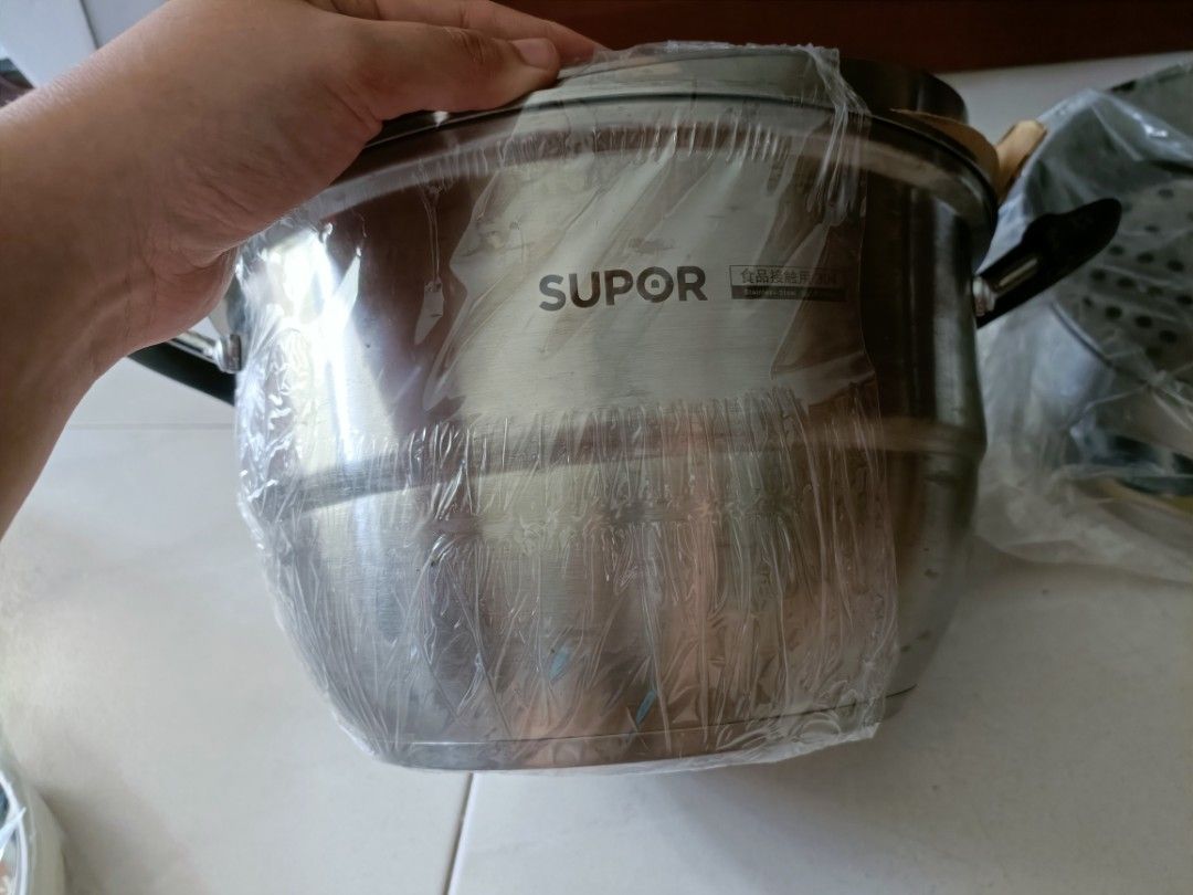 Supor 3 tier steamer with FREE PAN, Furniture & Home Living ...