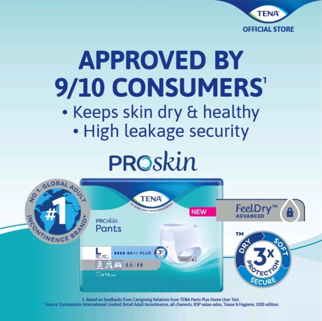 TENA PROskin Adult Diapers, Health & Nutrition, Assistive & Rehabilatory Aids, Adult ...