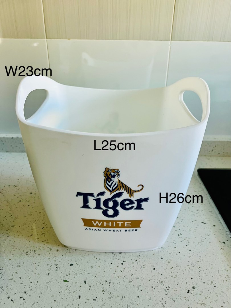 Tiger Beer Bucket (white limited), Furniture & Home Living, Kitchenware ...