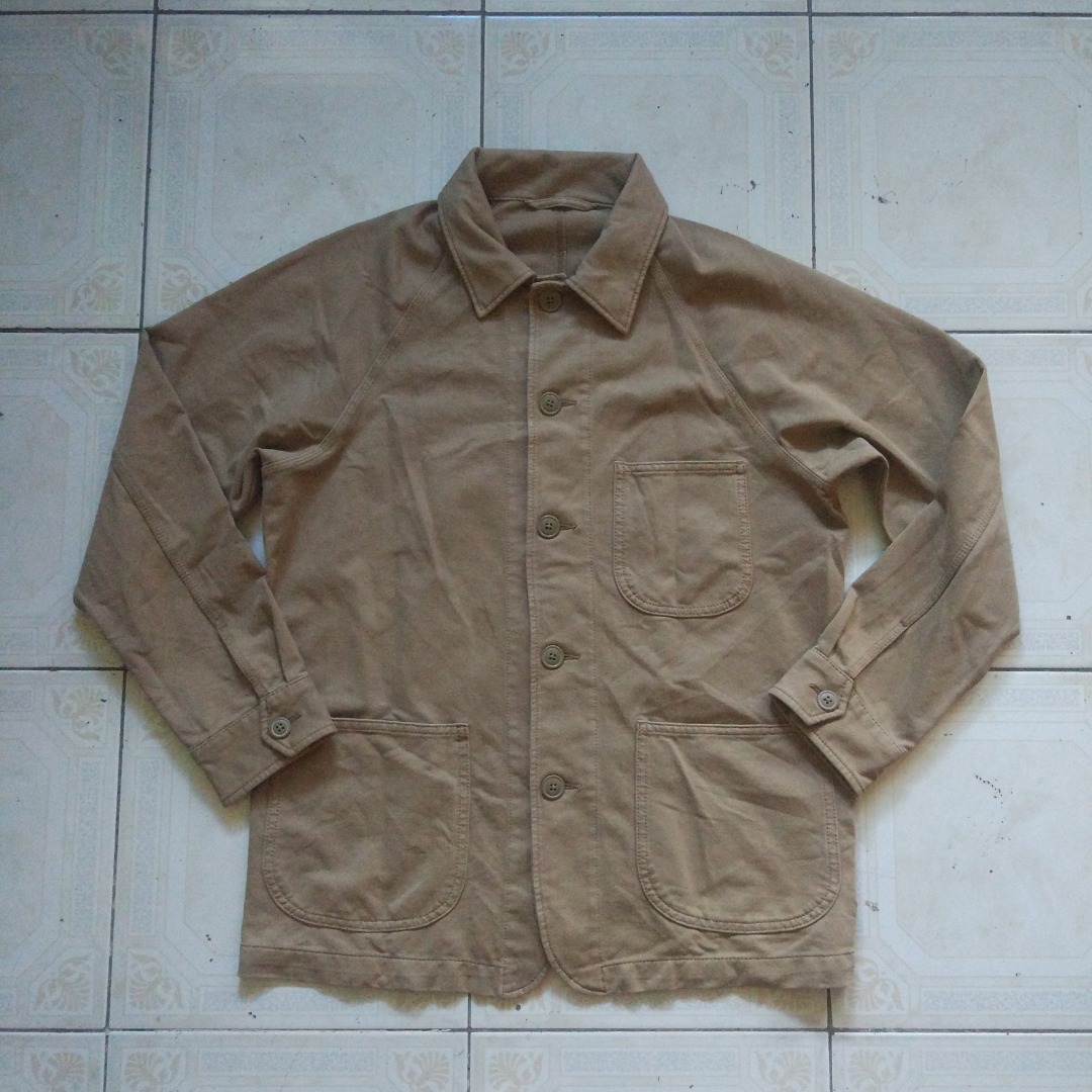 Uniqlo Khaki Chore Jacket S, Men's Fashion, Coats, Jackets and Outerwear on Carousell