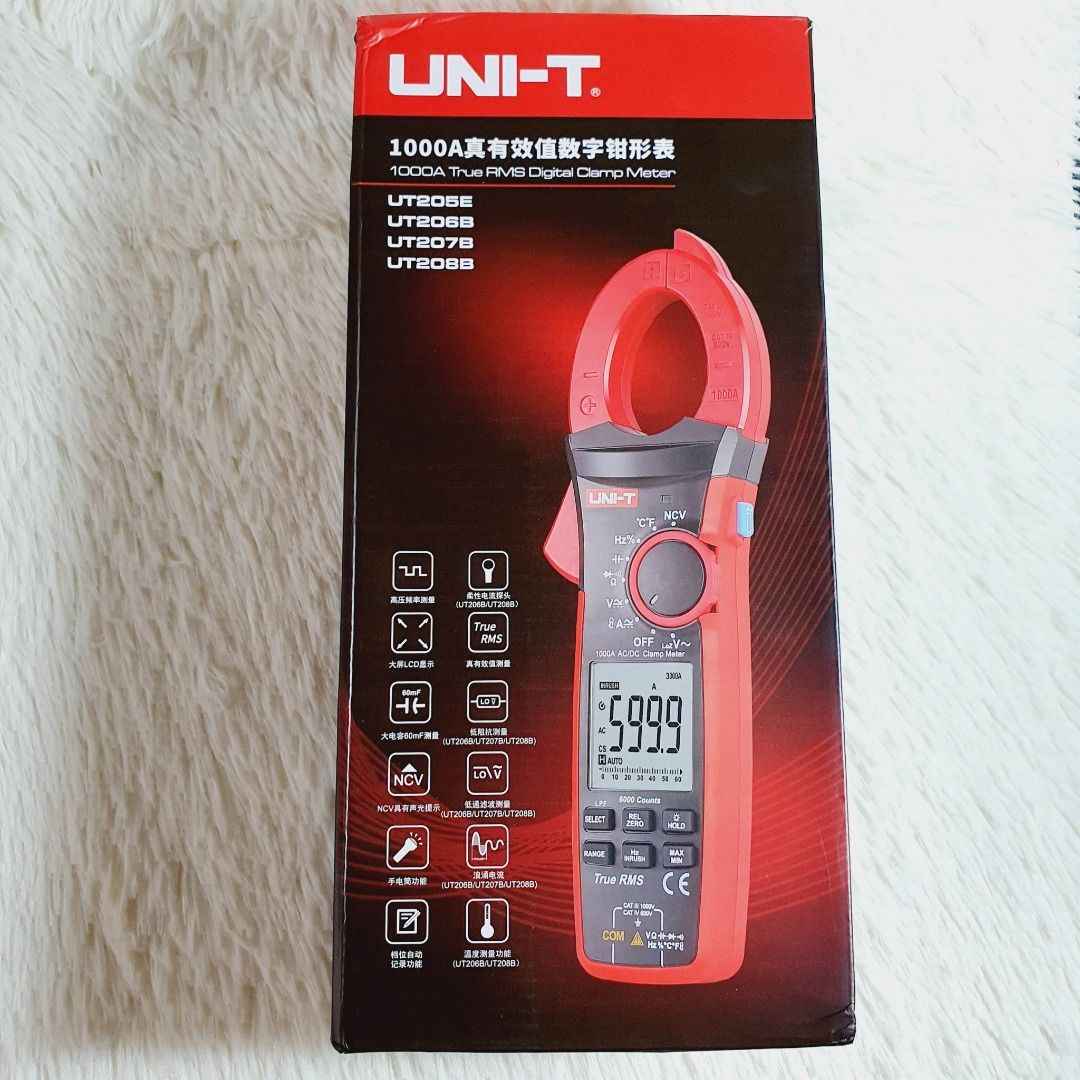 UNI-T UT208B Digital Clamp Meter 1000A True RMS Smart Electrician ...