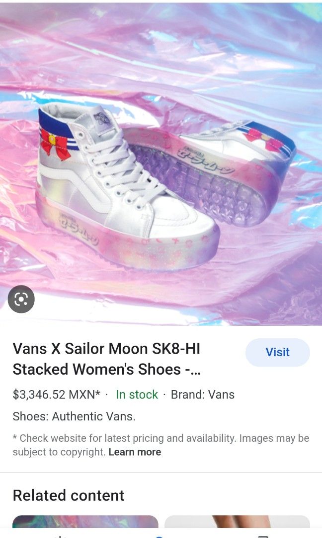 Vans Sailor Moon Sk8-Hi Stacked eur39, Women's Fashion, Footwear ...