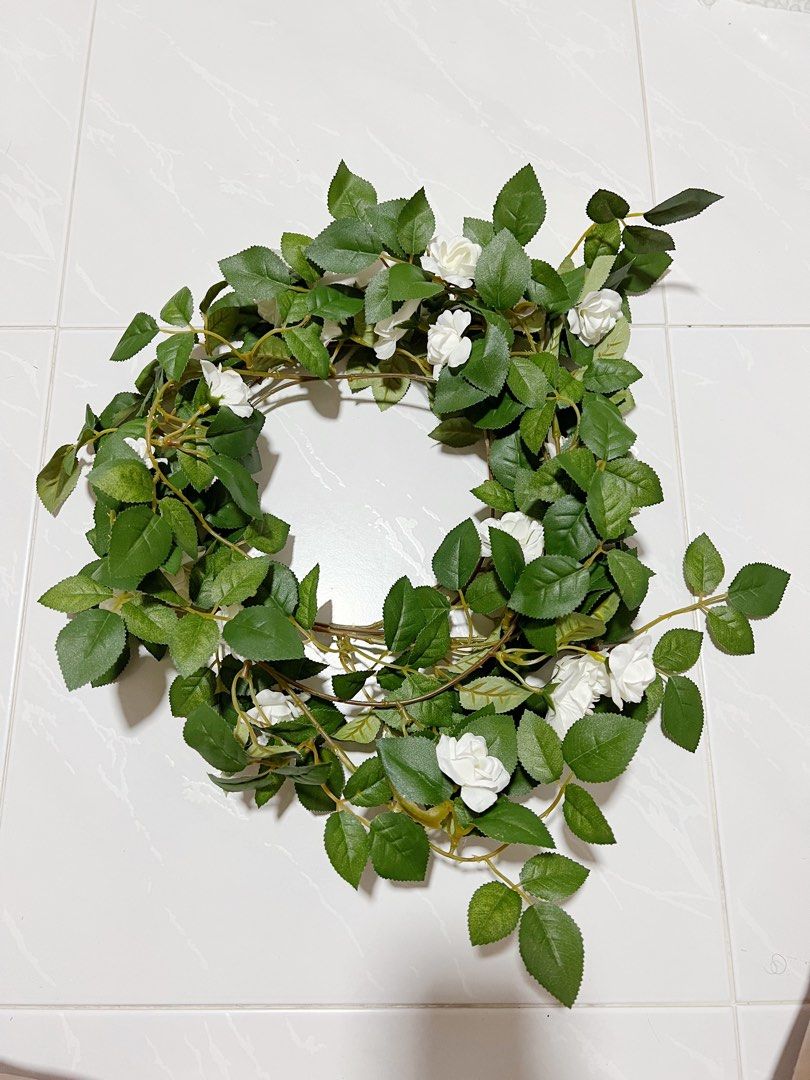 Vines with Mini Roses, Furniture & Home Living, Home Decor, Artificial ...