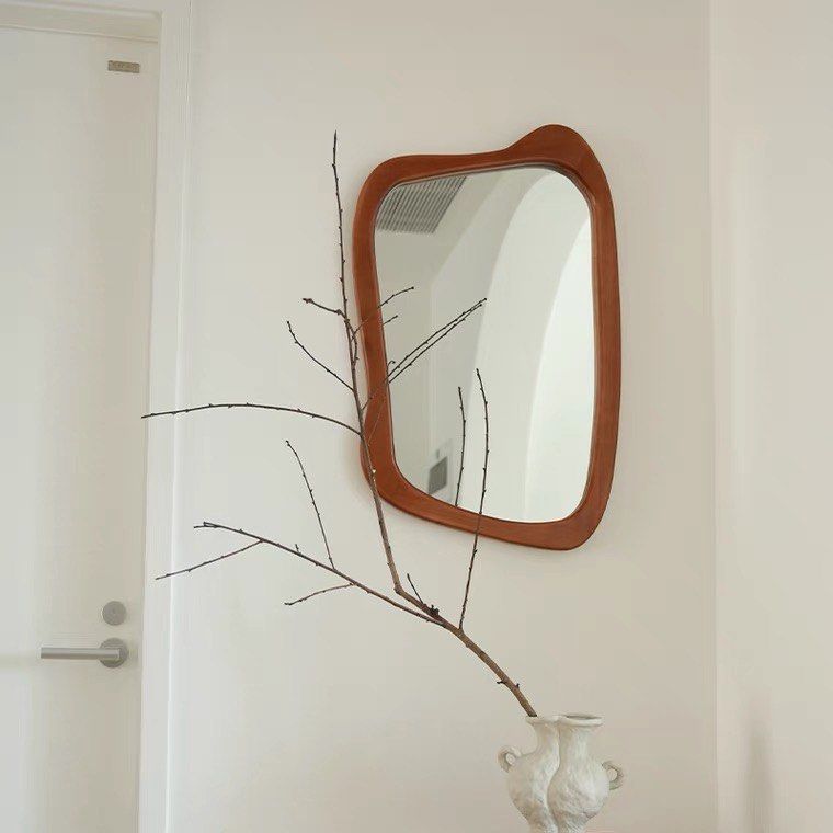 Wooden abstract wall mirror, Furniture & Home Living, Home Decor ...
