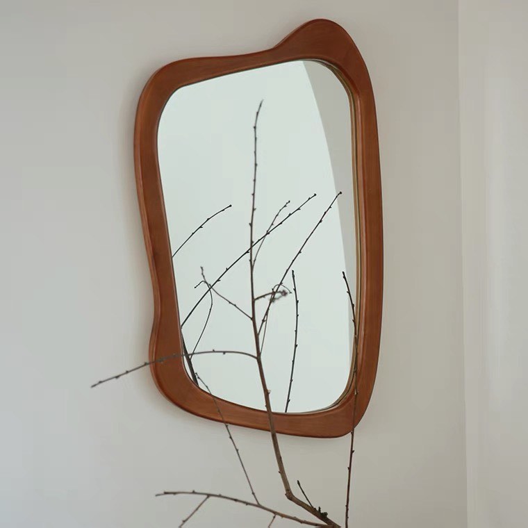 Wooden abstract wall mirror, Furniture & Home Living, Home Decor ...