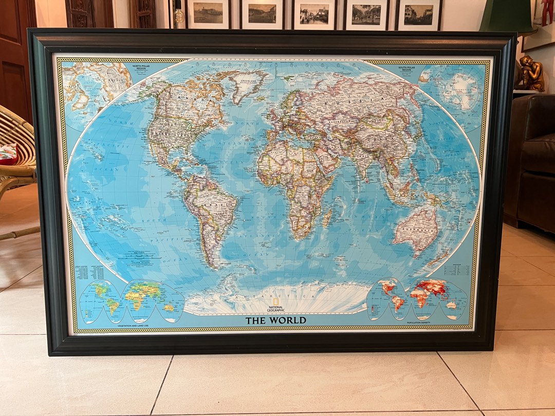 World map, Furniture & Home Living, Home Decor, Wall Decor on Carousell