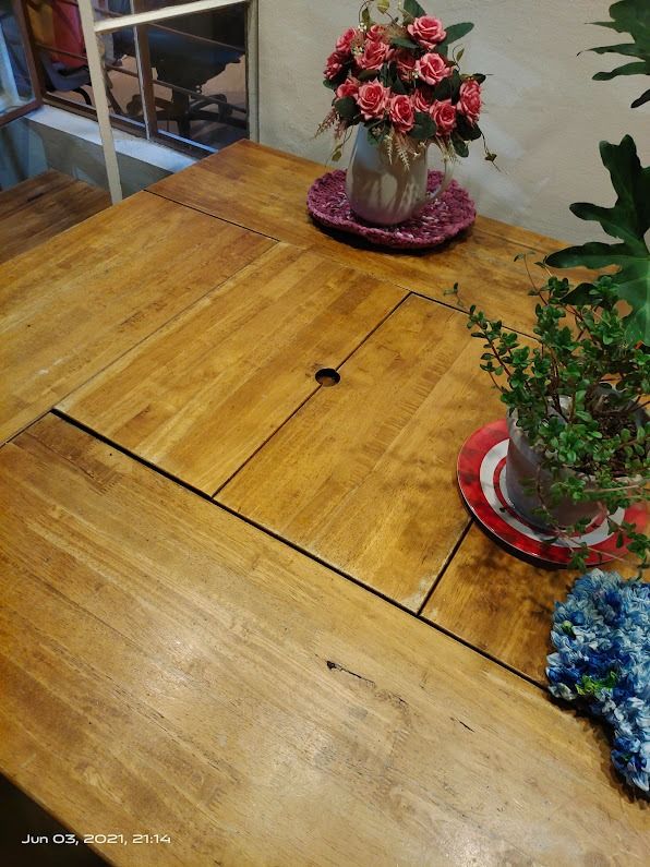 Yakiniku Table from Japan with 2 Bench/Chest/Storage, Furniture & Home ...