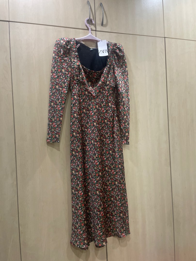ZARA Floral Dress, Women's Fashion, Dresses & Sets, Dresses on Carousell