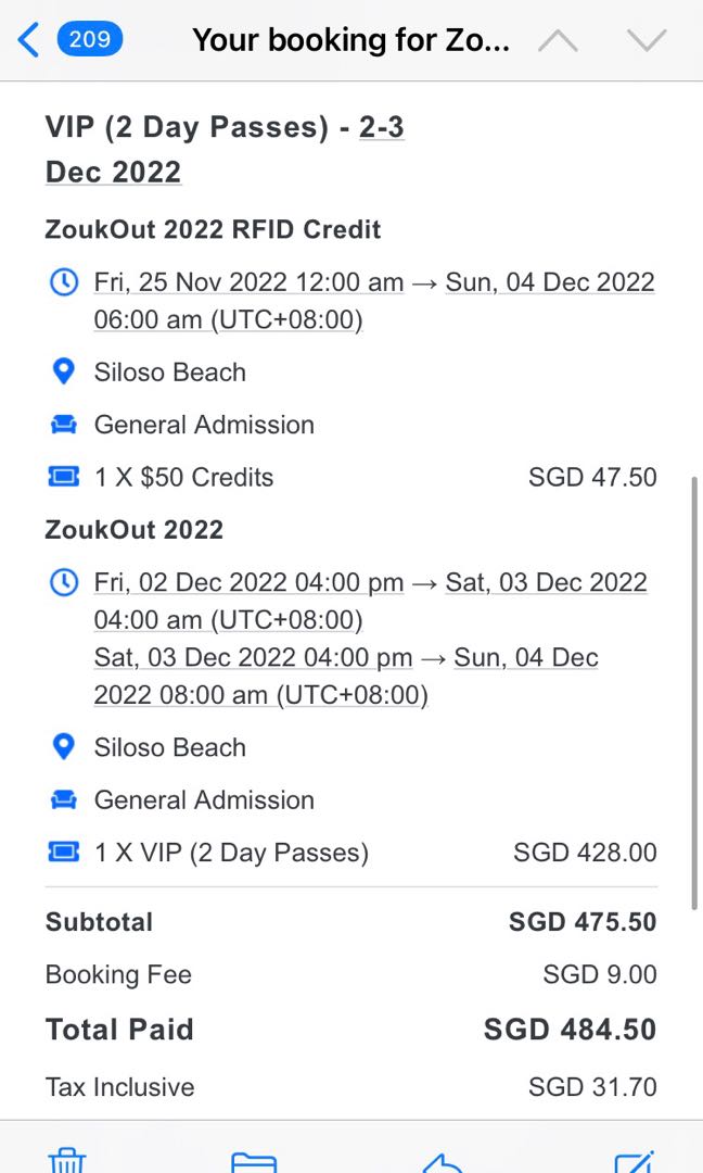Zoukout VIP and Credits, Tickets & Vouchers, Event Tickets on Carousell