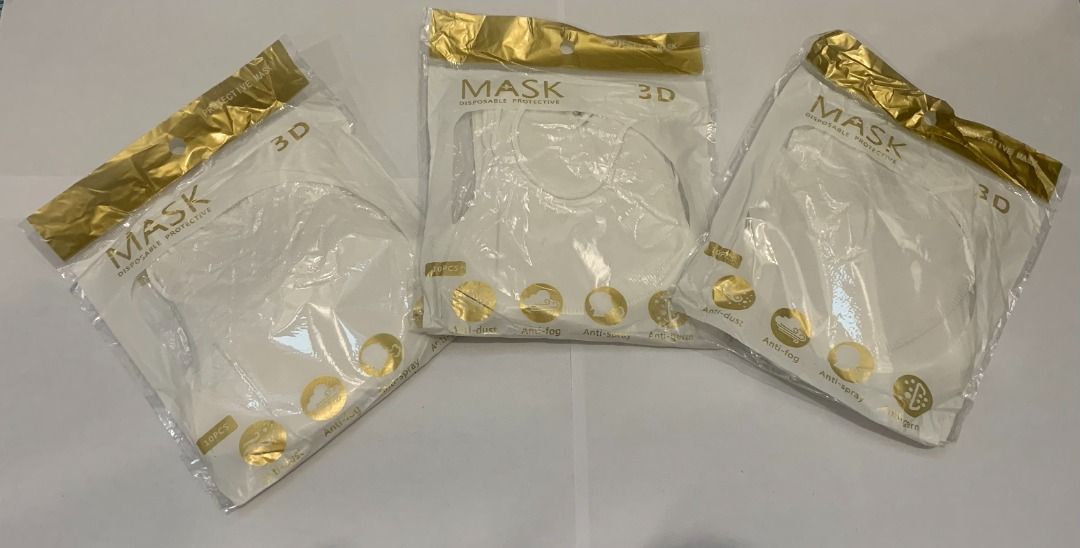 3D Face Mask 10 pcs. (3 packs for 50 Php), Health & Nutrition, Face ...