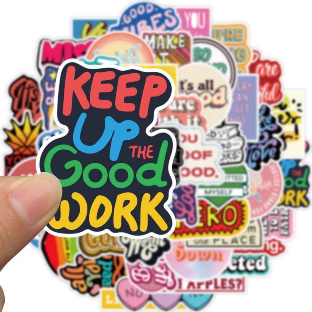 50pcs Quote Motivational Laptop Sticker, Hobbies & Toys, Stationery ...