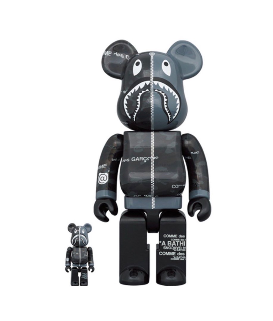 Bape CdG Shark Camo BearBrick 400% 100% , Hobbies & Toys, Toys & Games ...