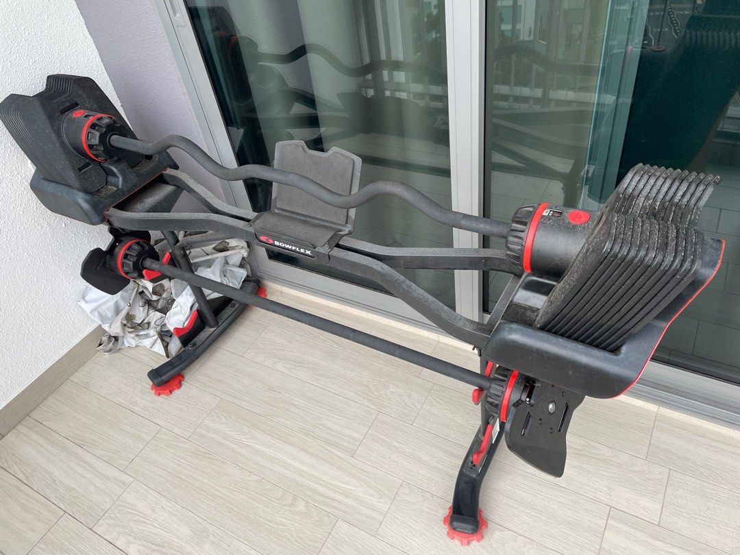 Bowflex SelectTech 2080 Barbell with Curl Bar and Media Rack, Sports ...
