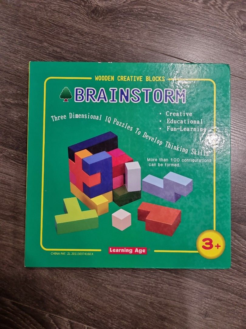 Brainstorm wooden creative blocks IQ puzzles, Hobbies & Toys, Toys ...