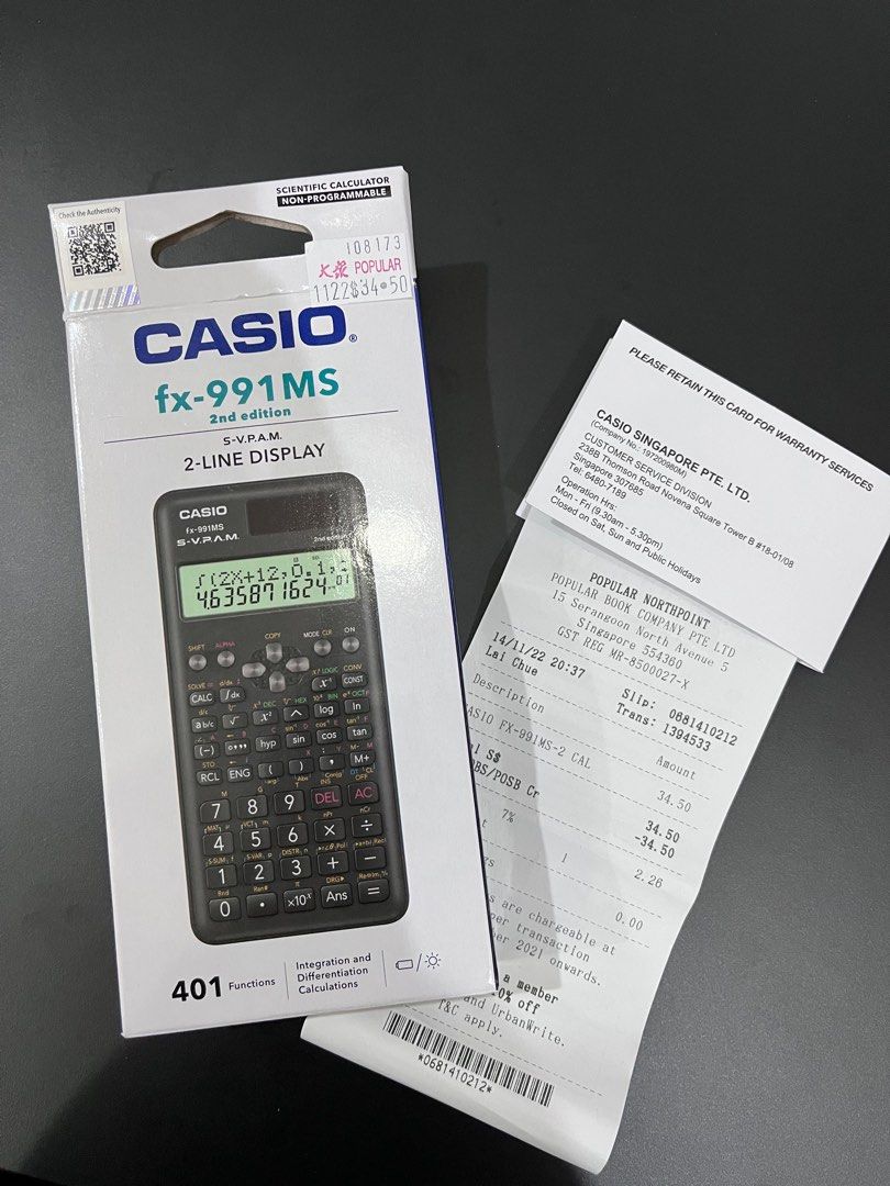 CASIO fx 991 MS scientific calculator, Hobbies & Toys, Stationery ...