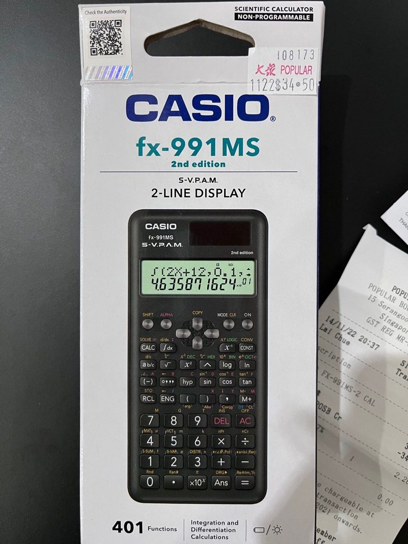 CASIO fx 991 MS scientific calculator, Hobbies & Toys, Stationery ...