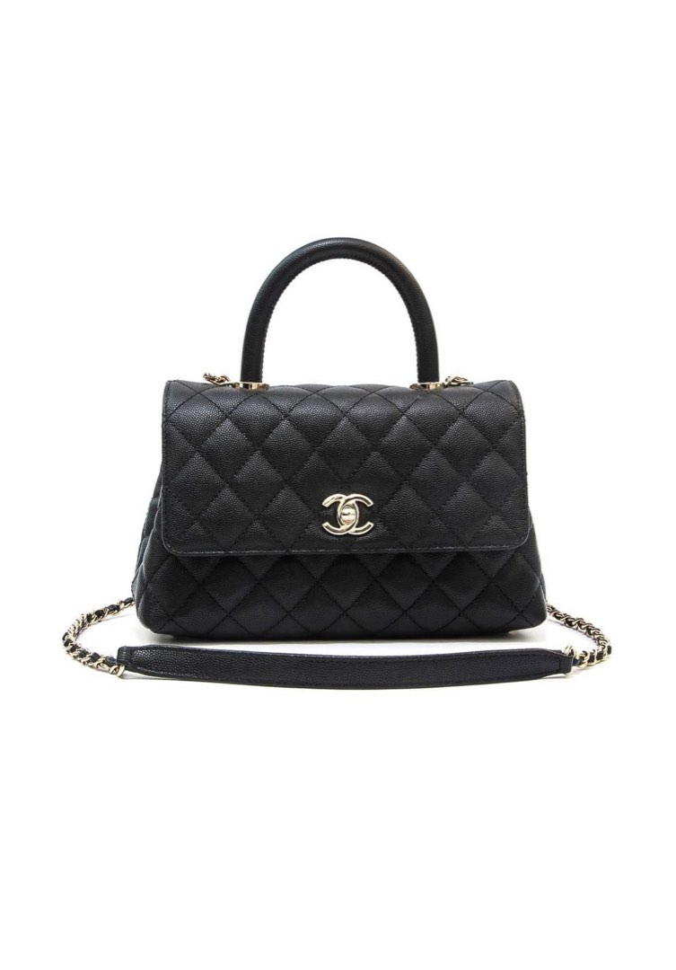 Coco Chanel small top handle bag, Luxury, Bags & Wallets on Carousell